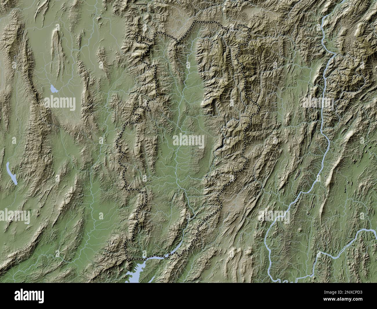 Nan, province of Thailand. Elevation map colored in wiki style with ...