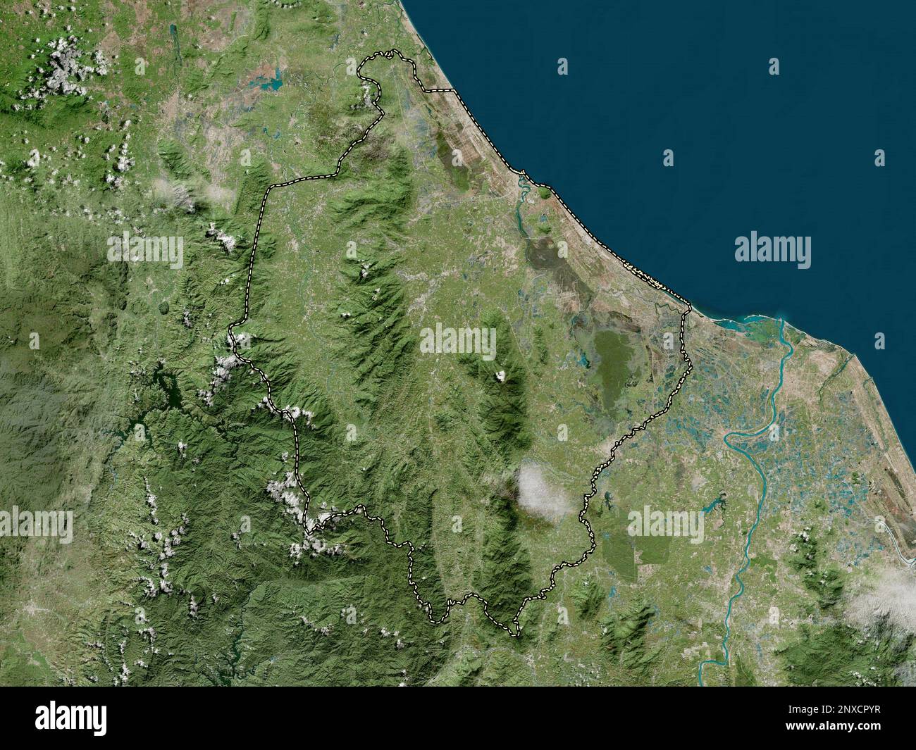 Narathiwat, province of Thailand. High resolution satellite map Stock ...