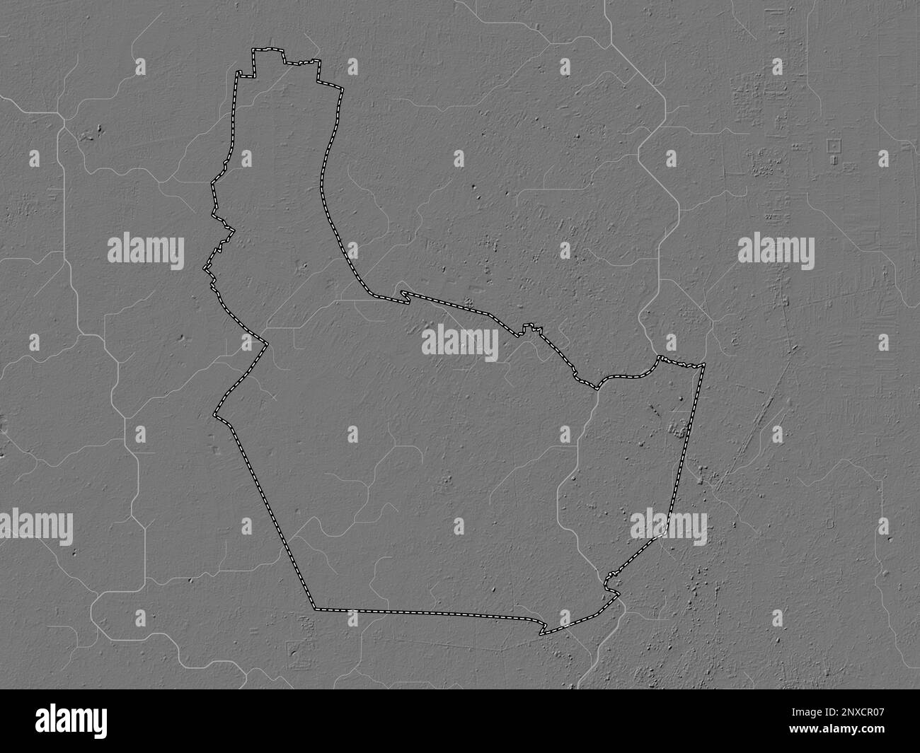 Nonthaburi, province of Thailand. Bilevel elevation map with lakes and ...