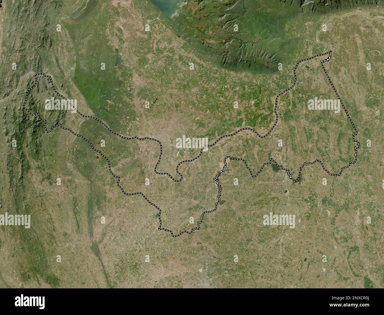 Nong Khai, province of Thailand. Low resolution satellite map Stock ...
