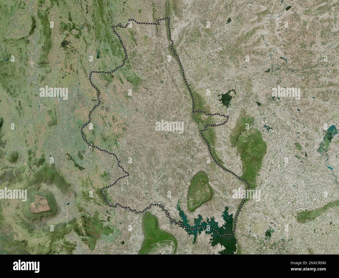 Nong Bua Lam Phu, province of Thailand. High resolution satellite map ...