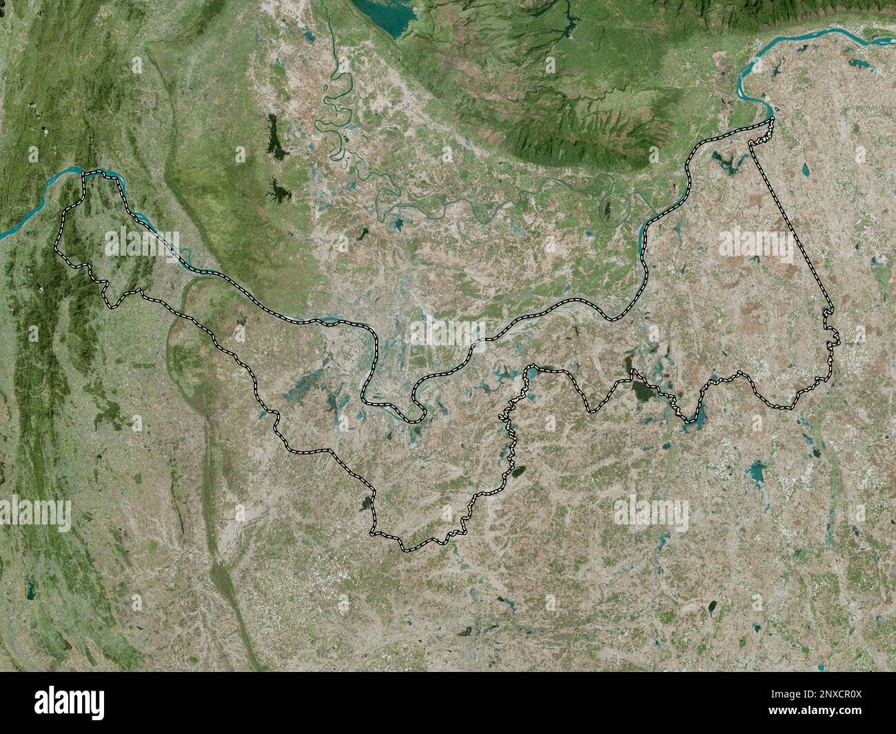 Nong Khai, province of Thailand. High resolution satellite map Stock ...