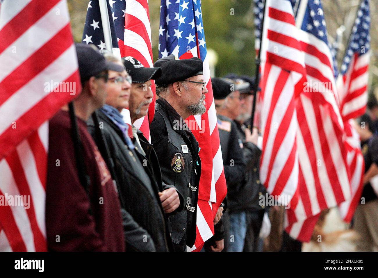 Members of the Patriot Guard Riders and various American Legion posts ...