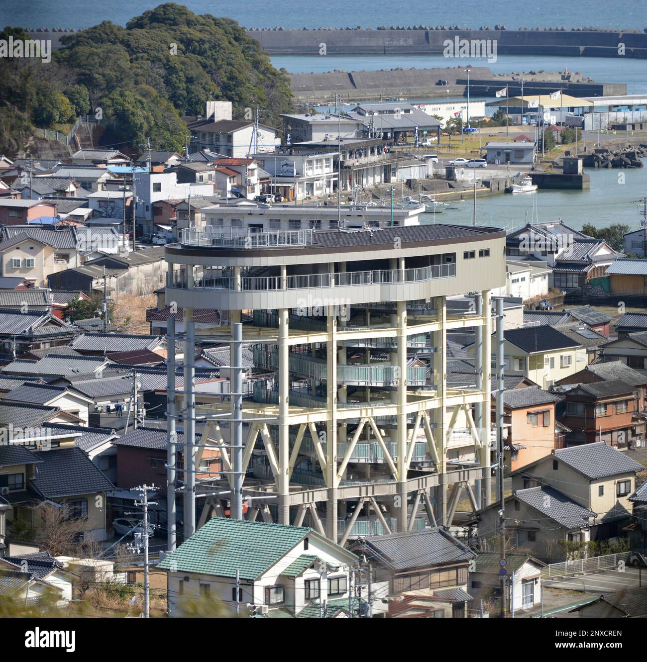 A picture taken on March 3, 2018 shows a Tsunami Evacuation Tower in ...