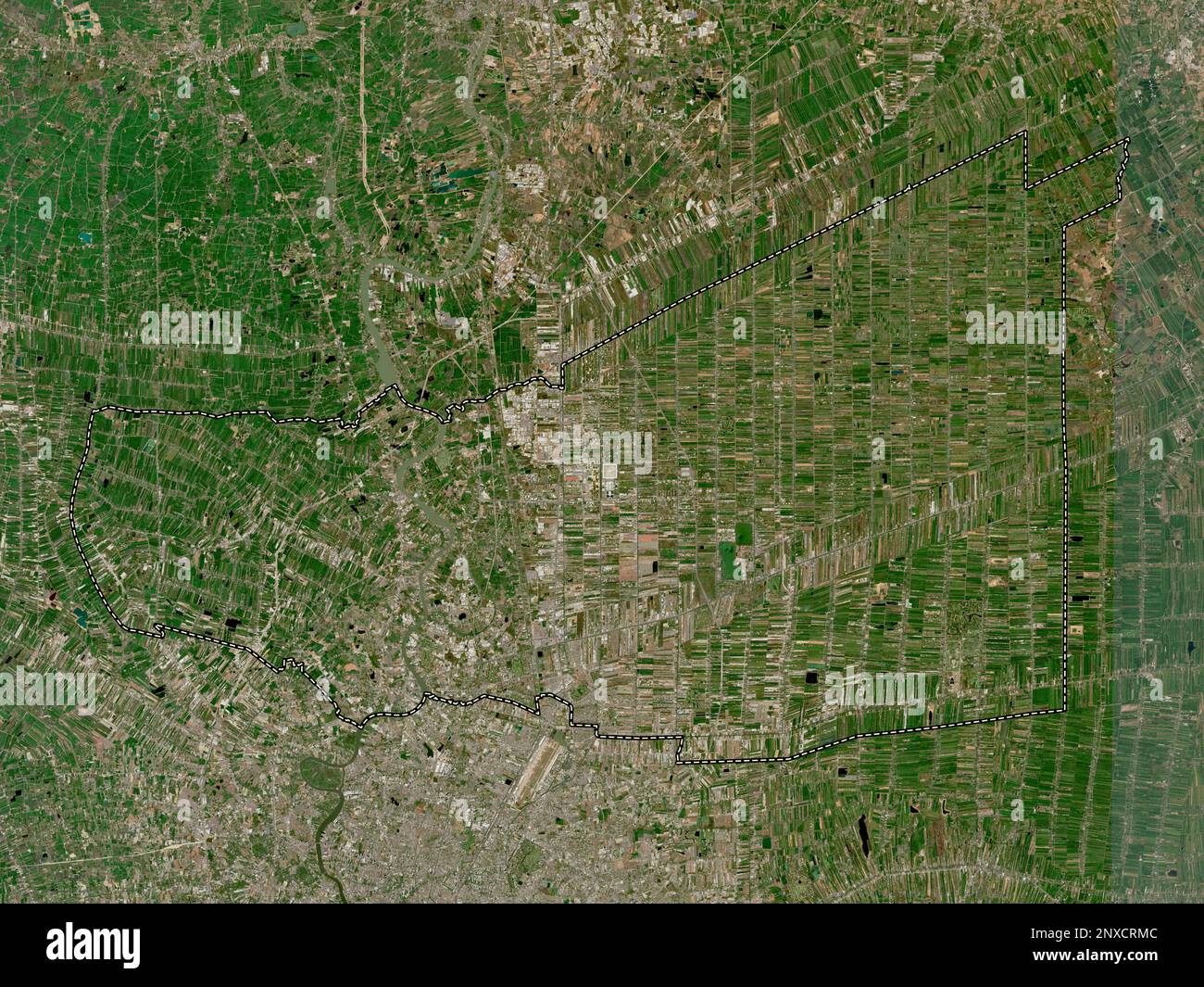 Pathum Thani, province of Thailand. Low resolution satellite map Stock ...