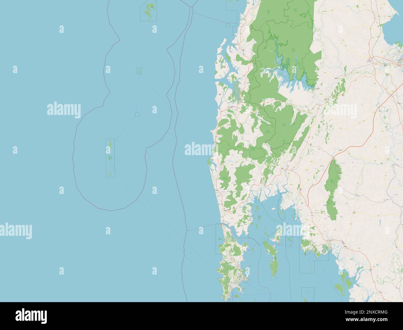 Phang Nga, province of Thailand. Open Street Map Stock Photo - Alamy