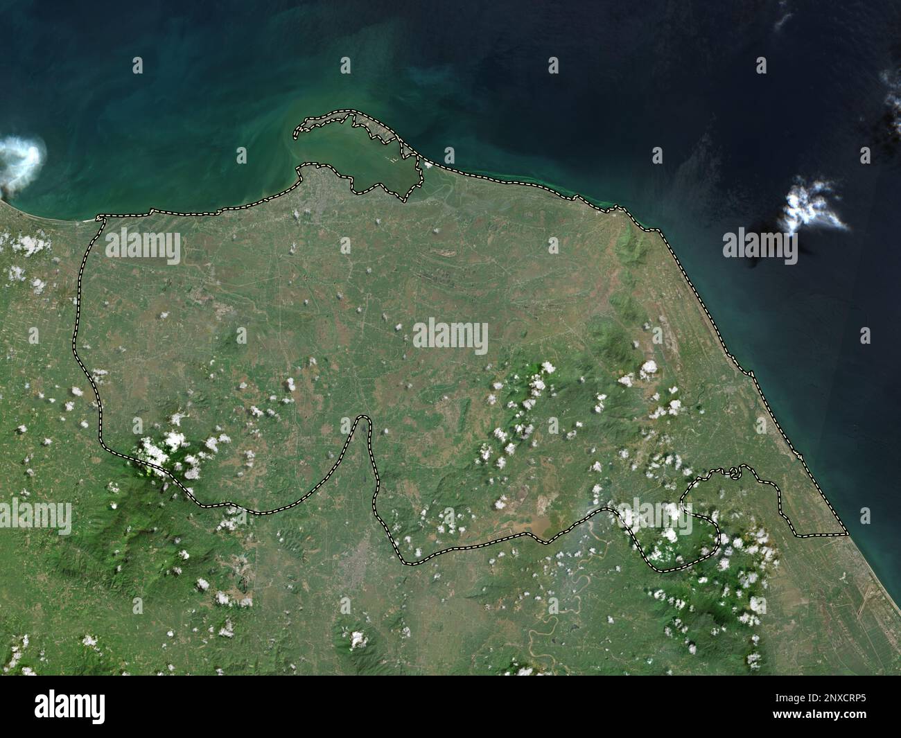 Pattani, province of Thailand. High resolution satellite map Stock ...