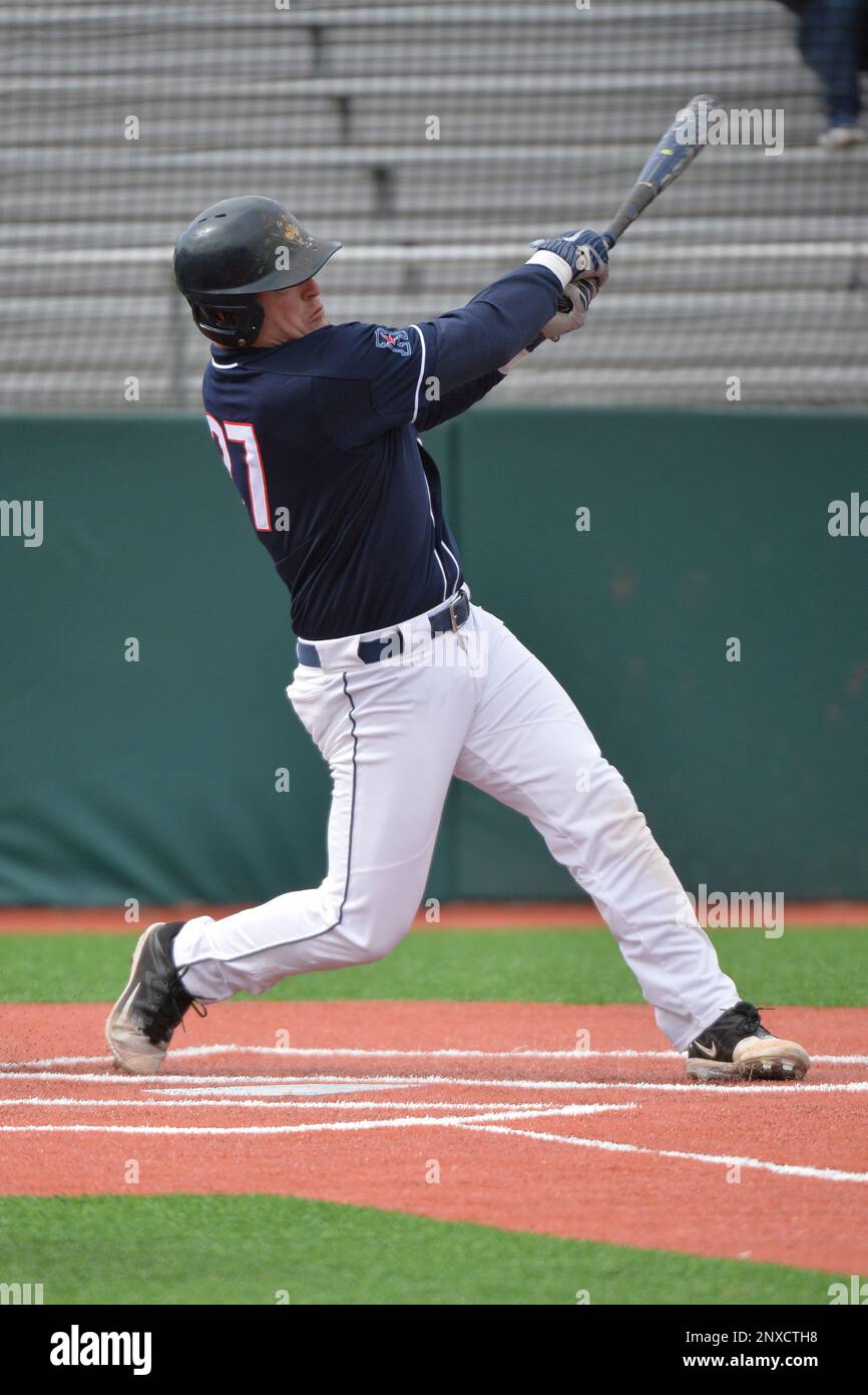 University of Connecticut Huskies outfielder John Toppa (27) during ...