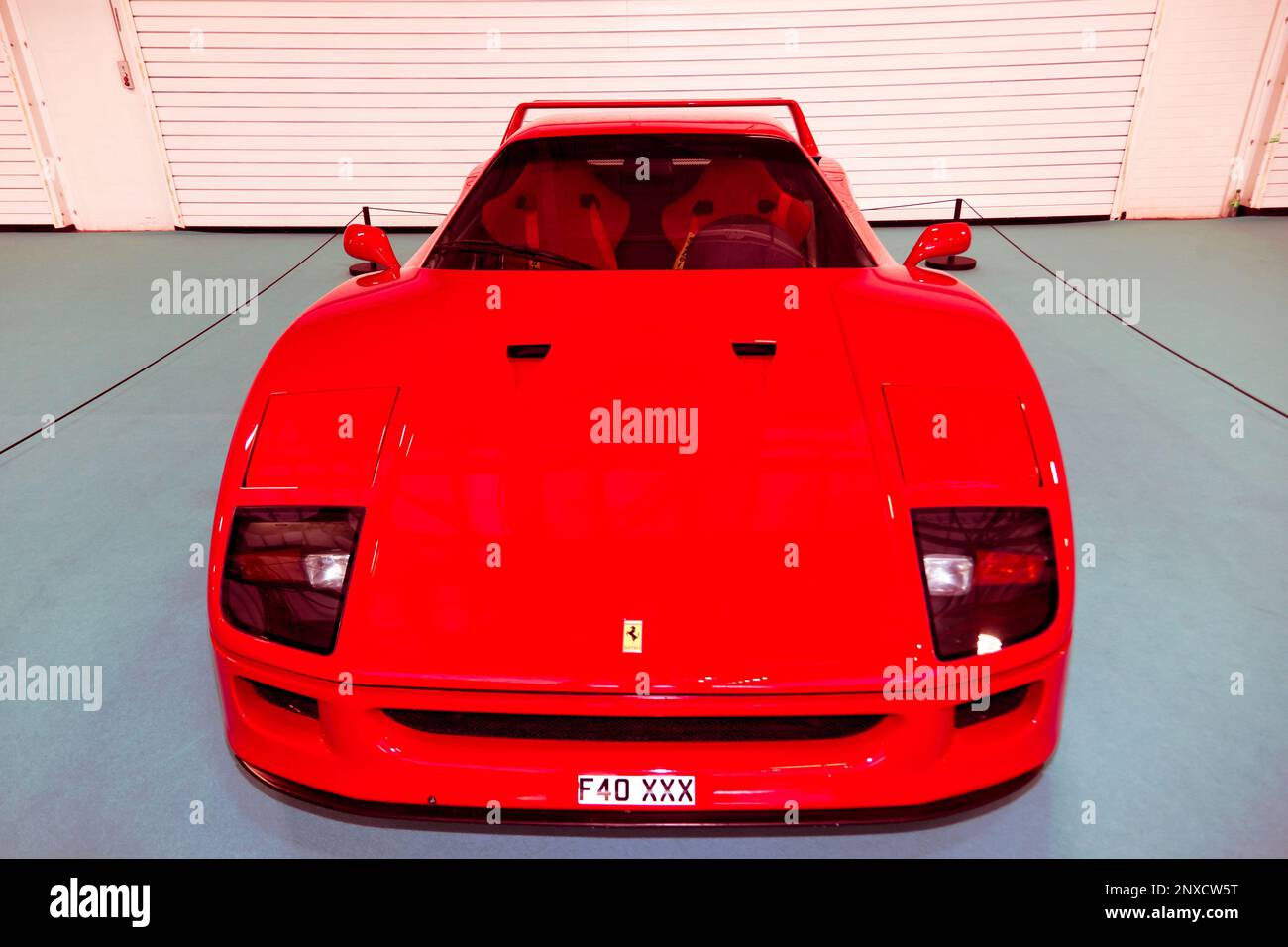 Front view of a Red, 1989, Ferrari F40, on display at the 2023 London ...