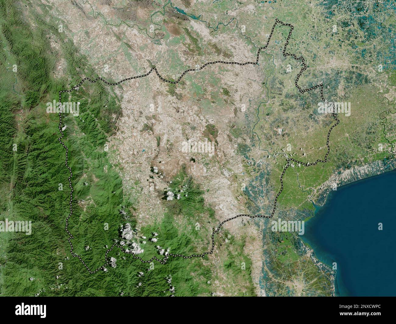 Ratchaburi, province of Thailand. High resolution satellite map Stock ...