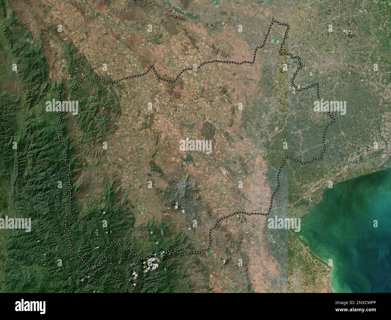 Ratchaburi, province of Thailand. Low resolution satellite map Stock ...
