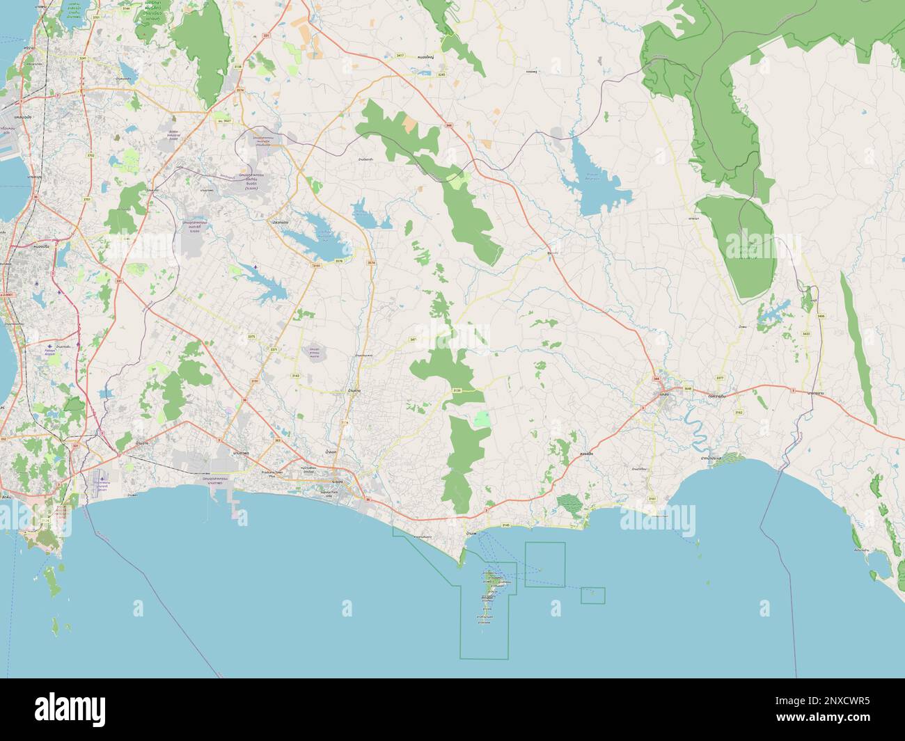 Rayong, province of Thailand. Open Street Map Stock Photo - Alamy