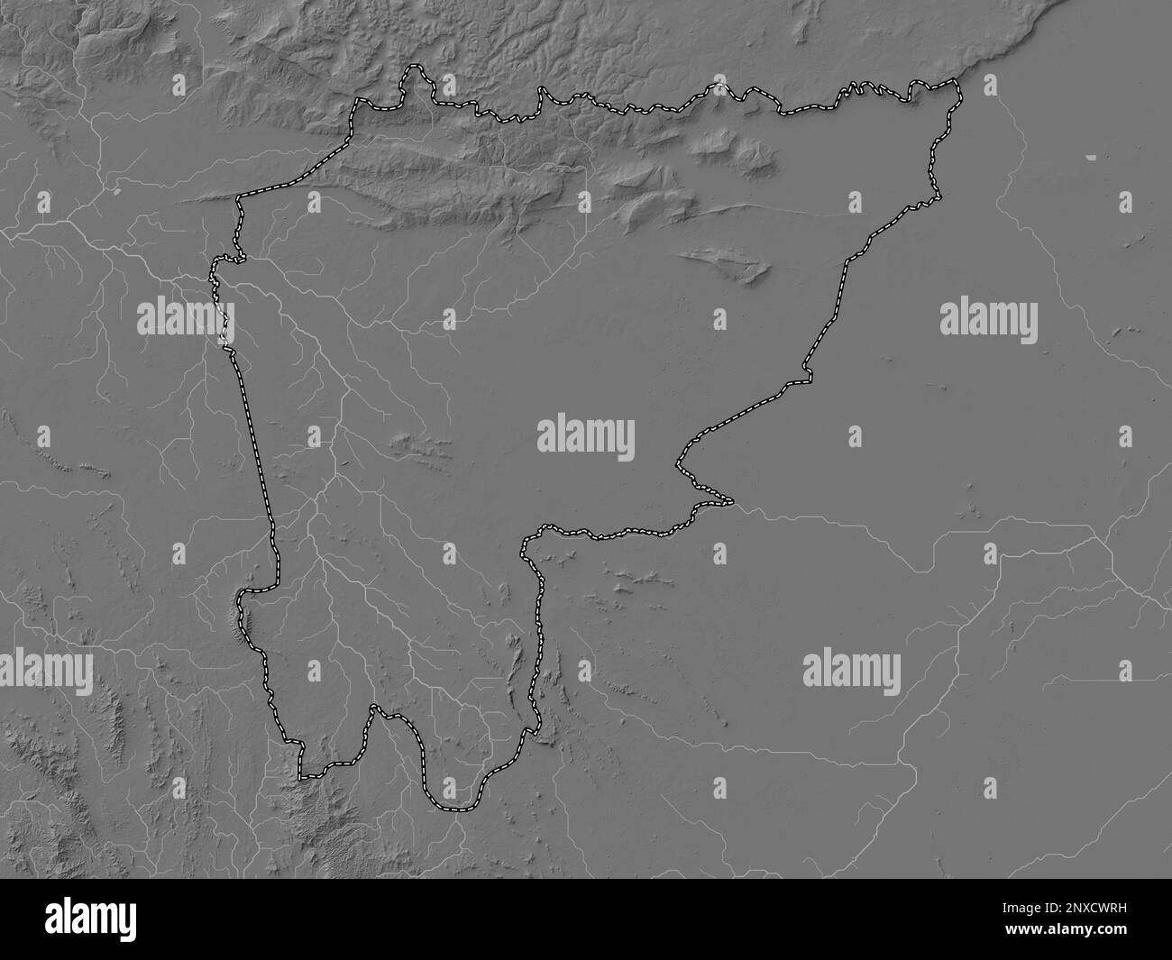 Sa Kaeo, province of Thailand. Bilevel elevation map with lakes and ...