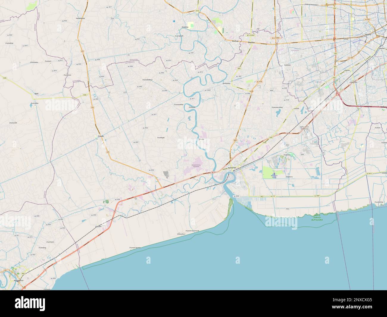 Samut Sakhon, province of Thailand. Open Street Map Stock Photo - Alamy