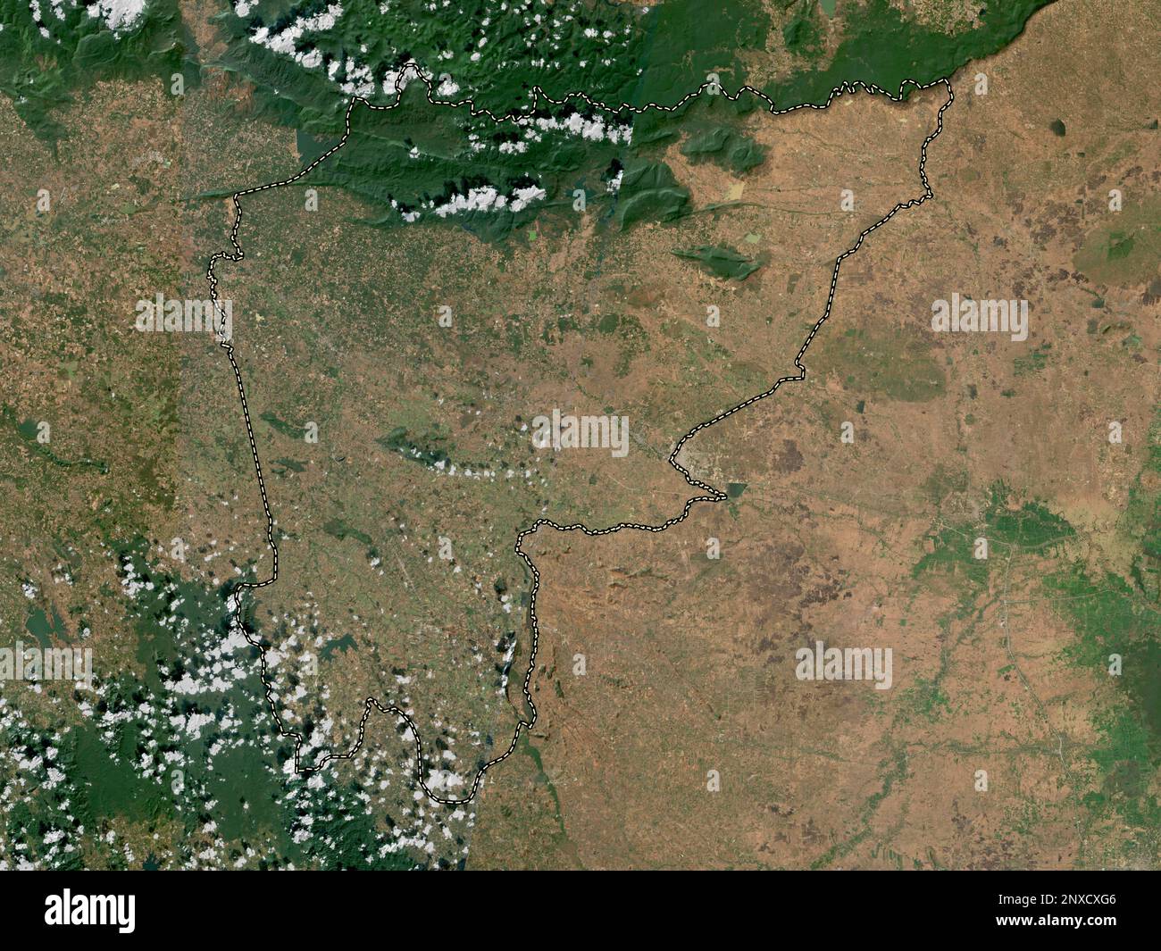 Sa Kaeo, province of Thailand. Low resolution satellite map Stock Photo ...