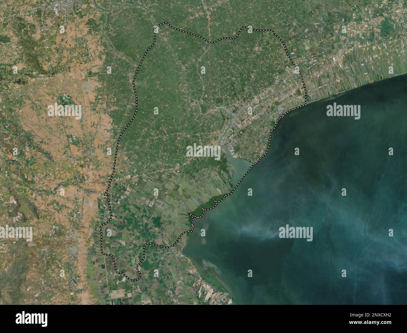 Samut Songkhram, province of Thailand. High resolution satellite map ...