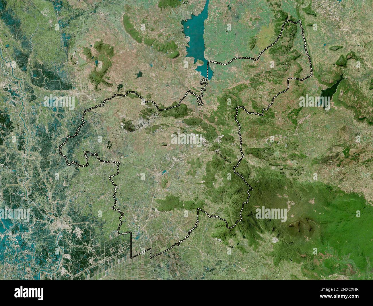 Saraburi, province of Thailand. High resolution satellite map Stock ...