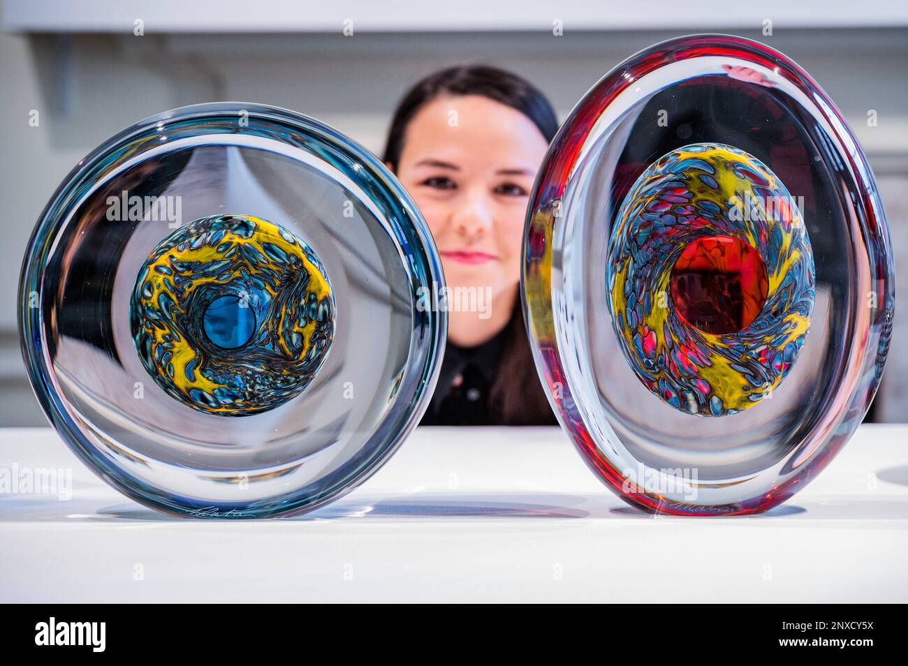 London, UK. 1st Mar, 2023. Glass works by Tim Rawlinson on the London ...