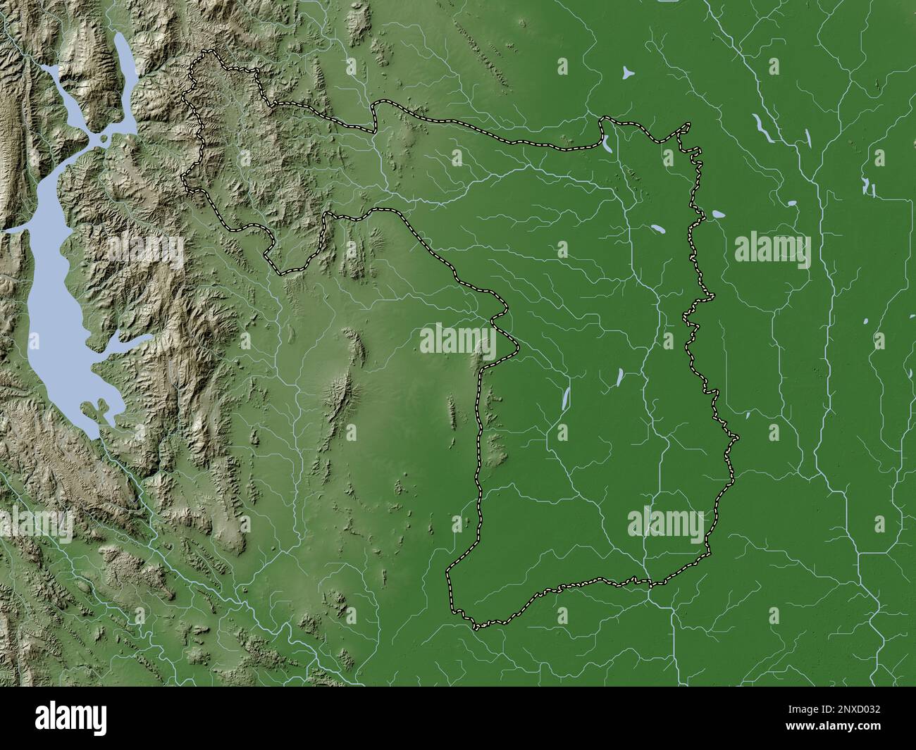 Suphan Buri, province of Thailand. Elevation map colored in wiki style ...