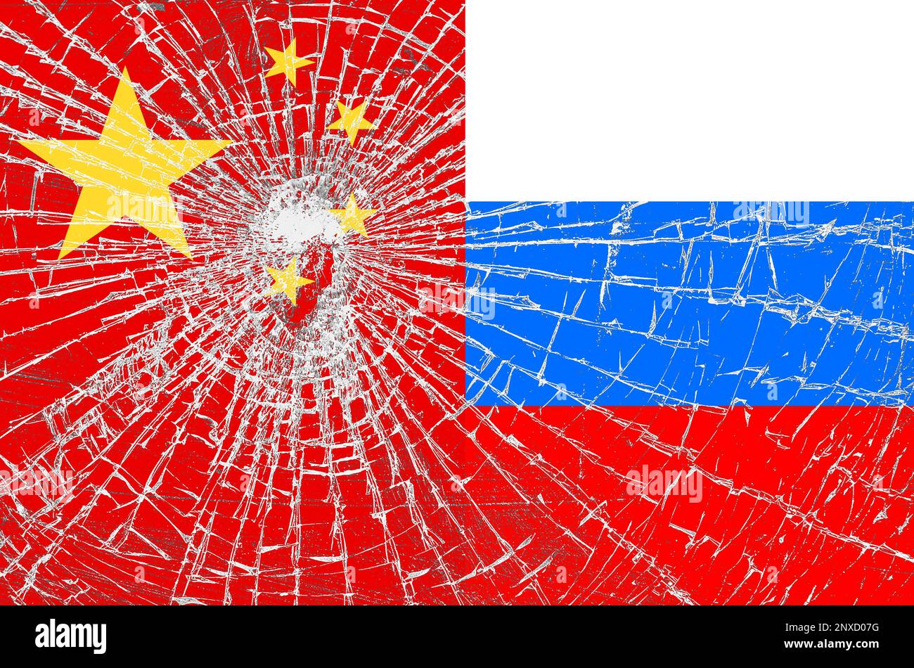 Russian flag with the cracks. Bad relationships with countries Stock ...