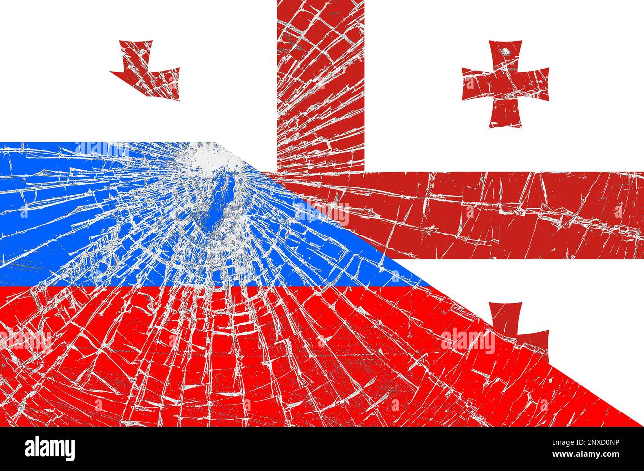 Russian flag with the cracks. Bad relationships with countries Stock ...