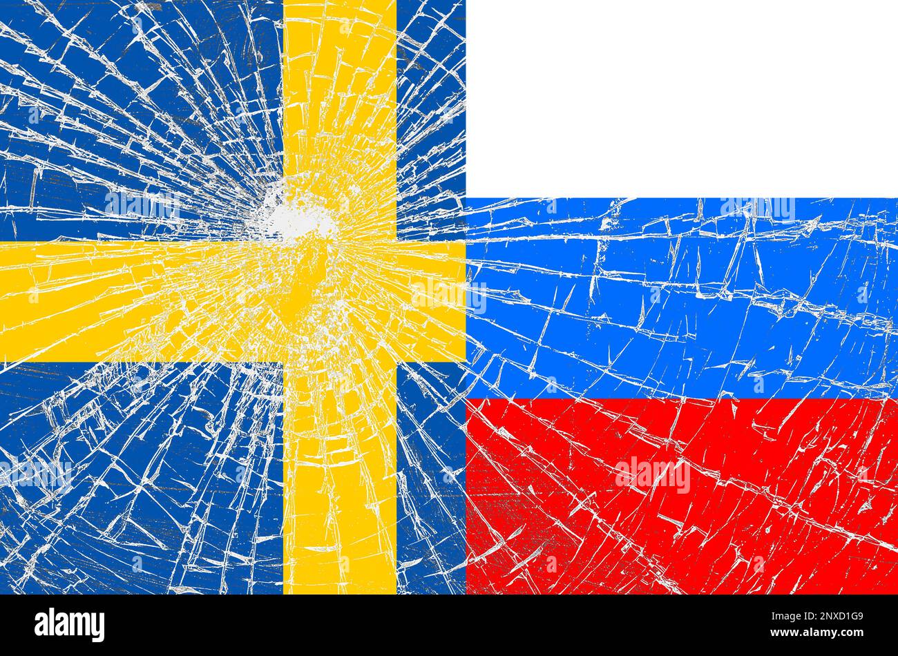 Russian flag with the cracks. Bad relationships with countries Stock ...