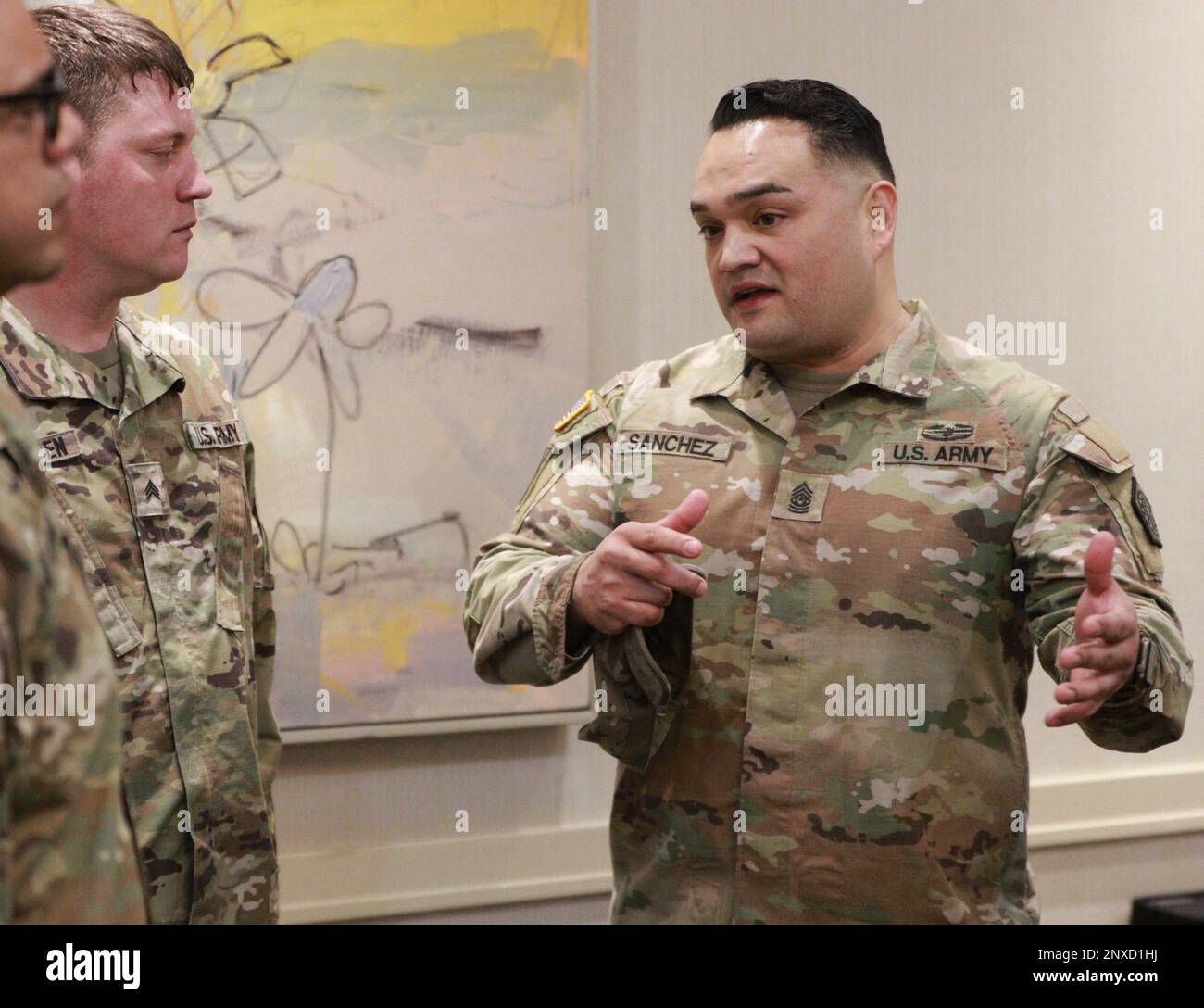 Command Sgt. Maj. Jose Sanchez, the command sergeant major of the 198th ...