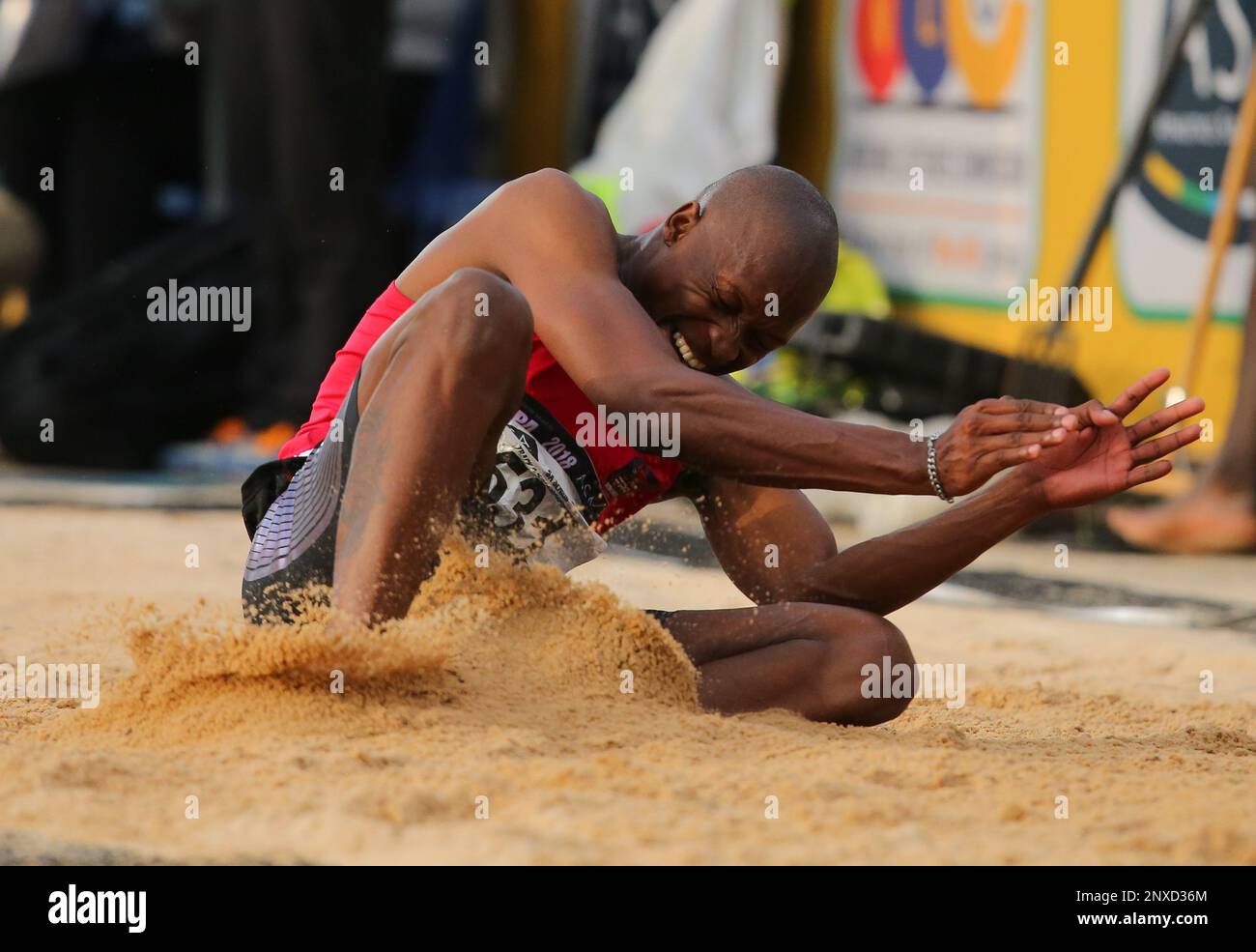 PRETORIA, SOUTH AFRICA - March 17: Luvo Manyonga in the mens long jump ...