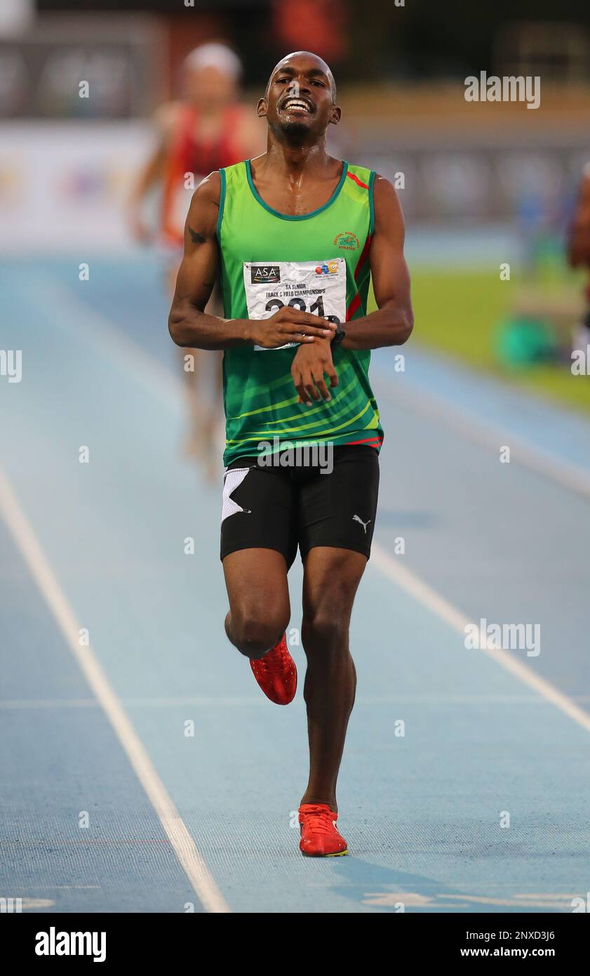 PRETORIA, SOUTH AFRICA - March 17: Jerry Motsau wins the mens 5000m ...