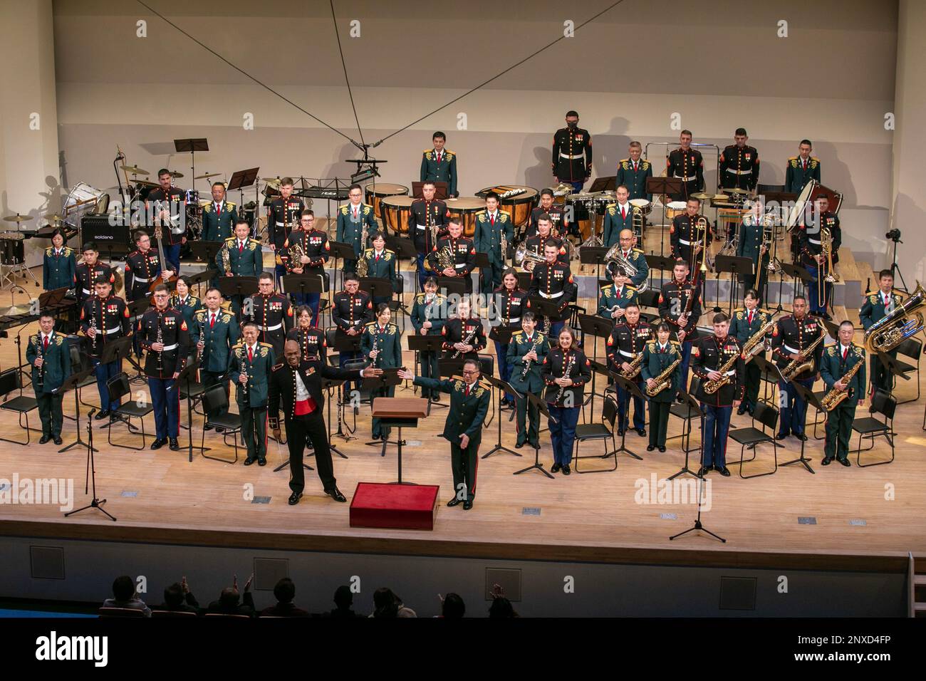 U.S. Marines with the III Marine Expeditionary Force Band and members ...
