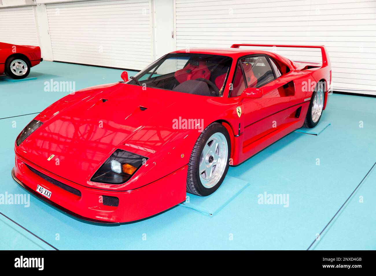 Three-Quarters Front view of a Red, 1989, Ferrari F40, on display at ...