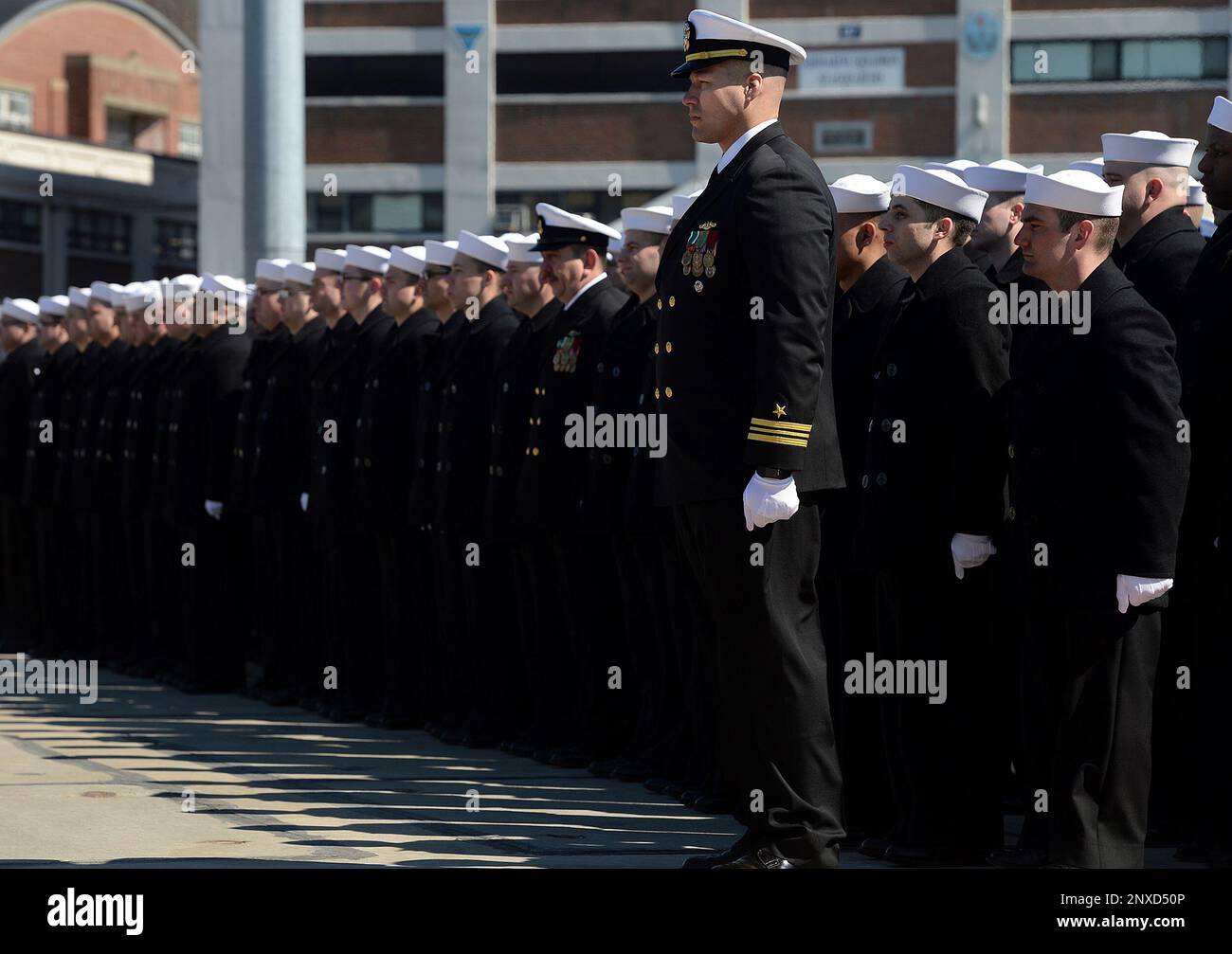 The crew of the Virginia-class fast attack submarine USS Colorado (SSN ...