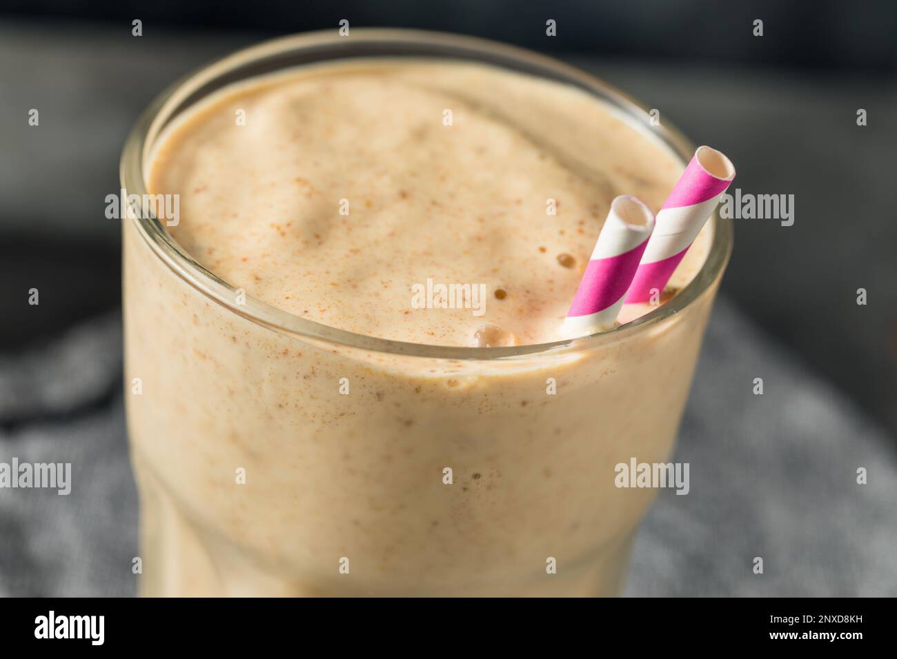 Homemade Sweet Date Milkshake with Ice Cream Stock Photo - Alamy