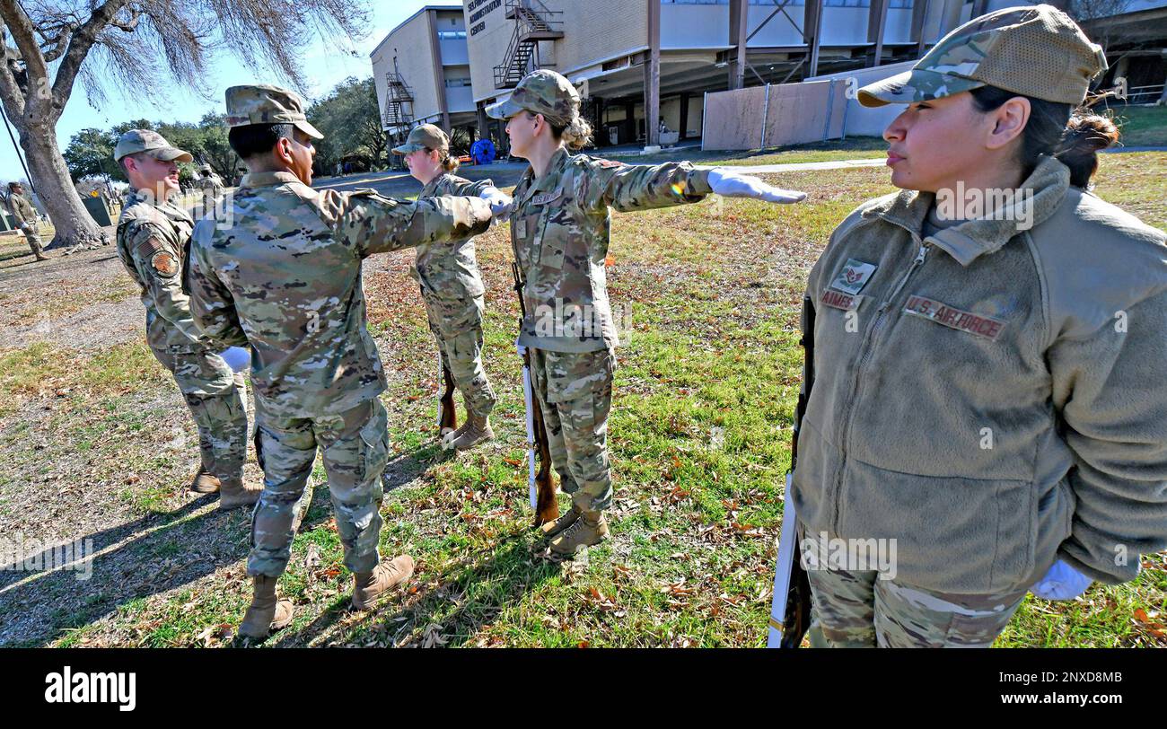 Joint Base San Antonio Honor Guard trainers Senior Airman Timothy ...