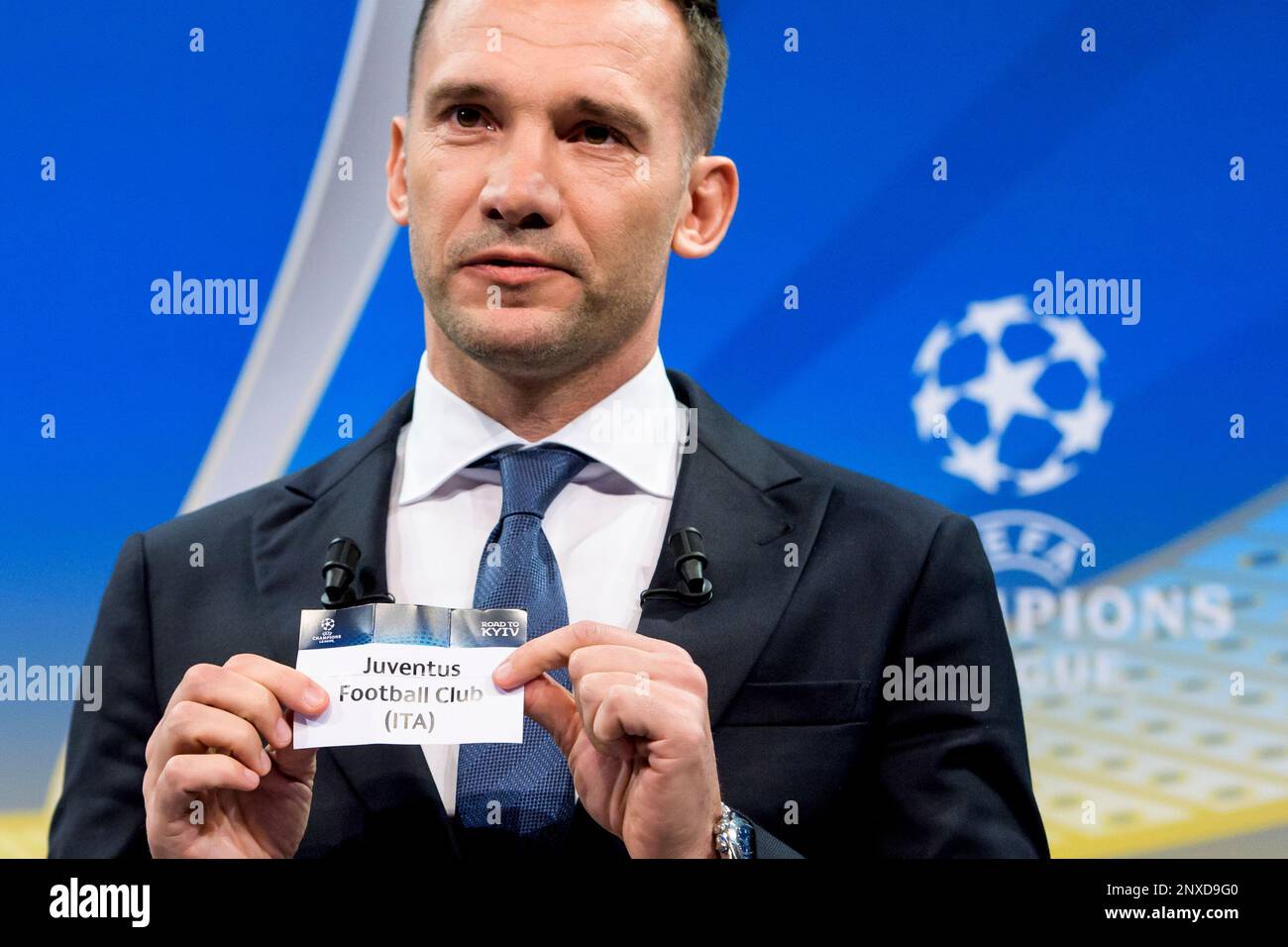 Former Ukrainian soccer player and ambassador for the Champions League ...