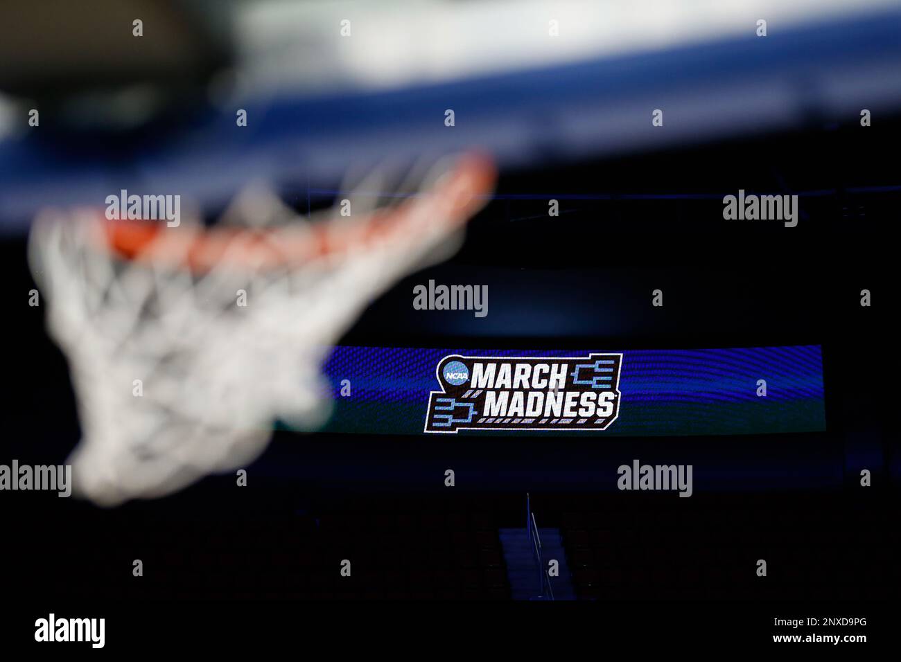 DETROIT, MI - MARCH 15: The March Madness graphic is displayed on the ...