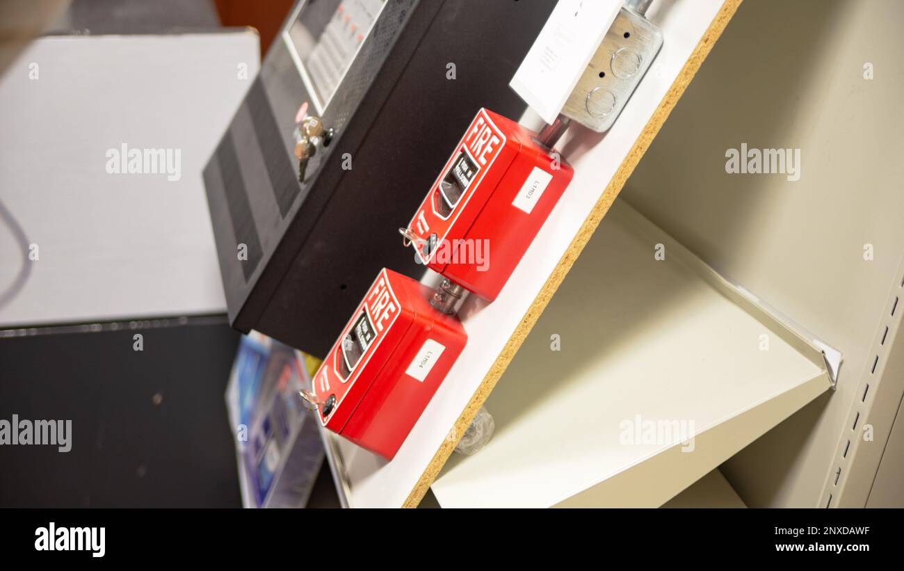 Fire Alarm training class by security guard in office Stock Photo - Alamy