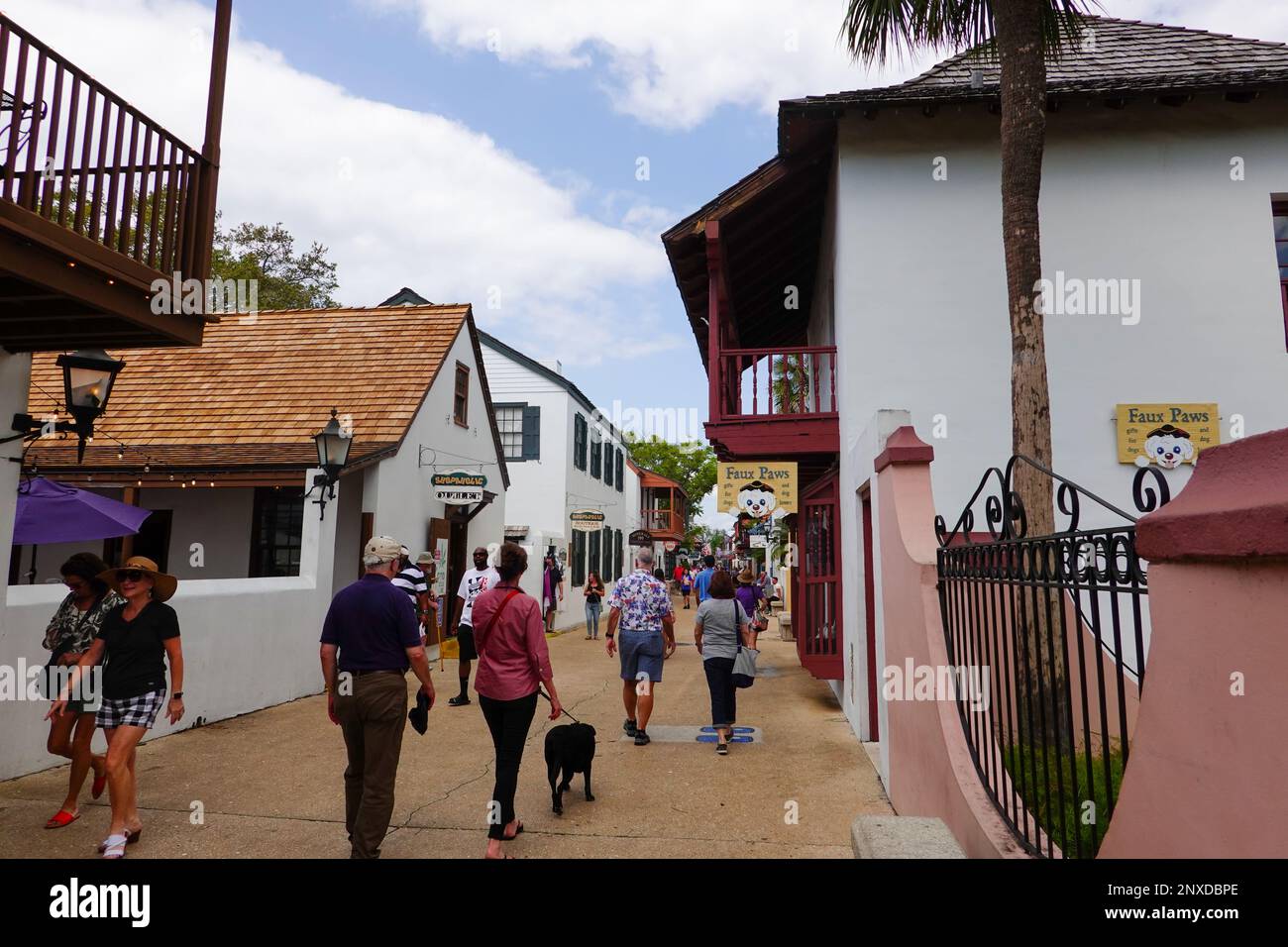 Sunny February day with people, visitors, tourists, travelers on St ...