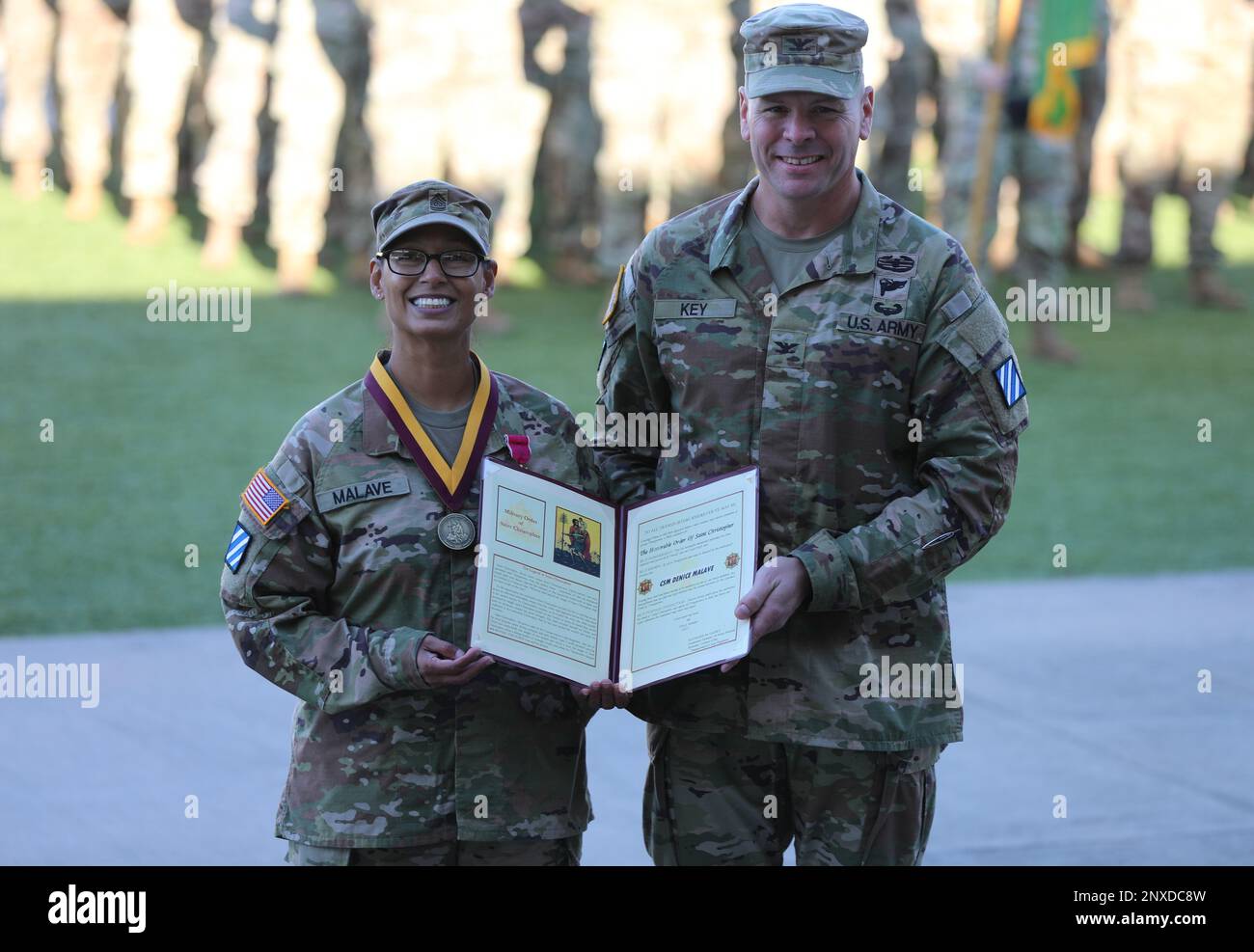 Command Sgt. Maj. Denice Malave, the outgoing senior enlisted advisor ...