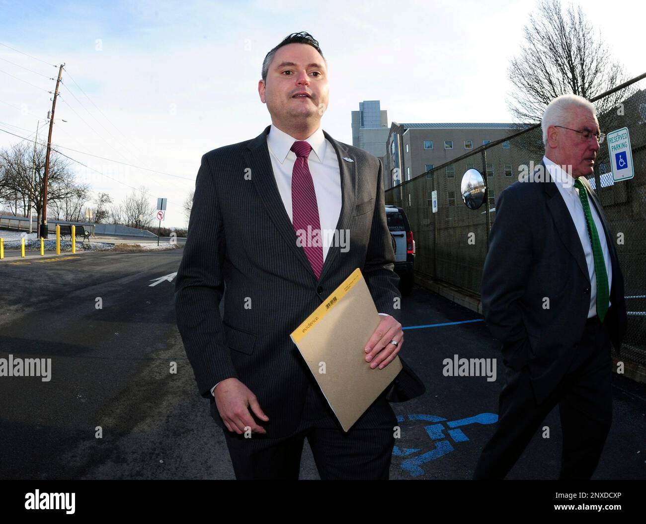 Pennsylvania State Representative Nick Miccarelli, center, arrives for ...