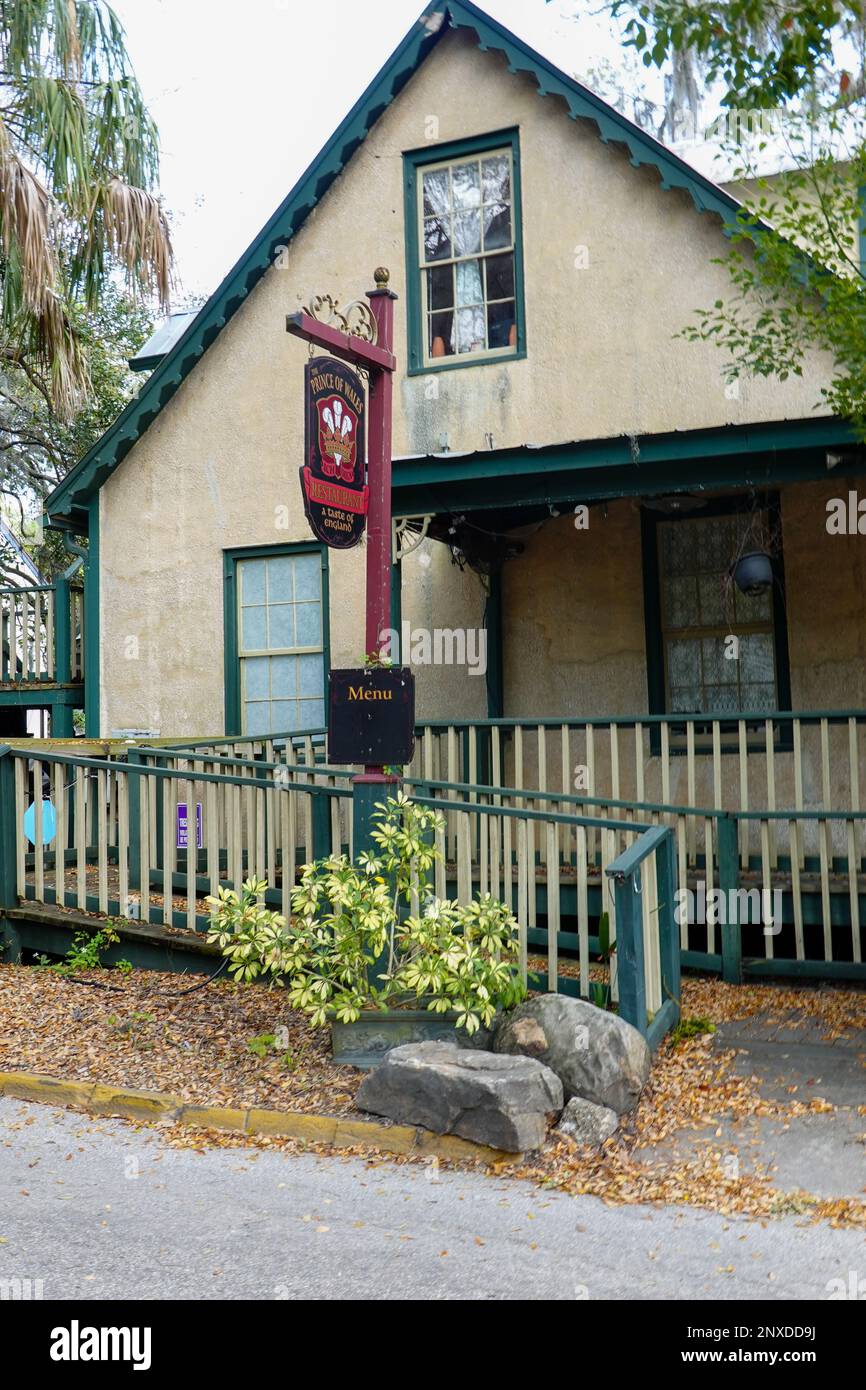 British restaurant serving pub food such as fish and chips in historic ...