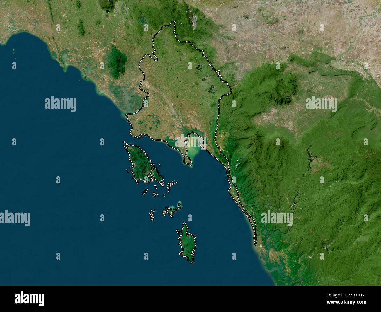 Trat, province of Thailand. High resolution satellite map Stock Photo ...
