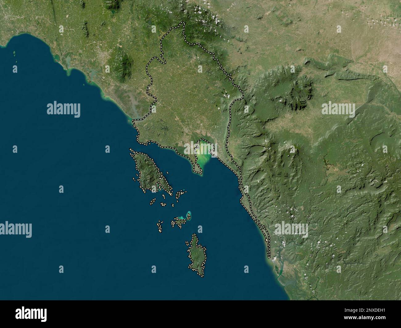 Trat, province of Thailand. Low resolution satellite map Stock Photo ...