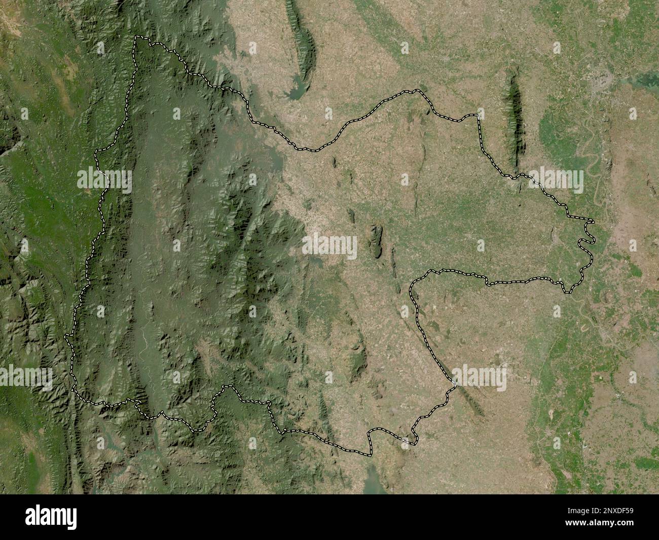 Uthai Thani, province of Thailand. Low resolution satellite map Stock ...