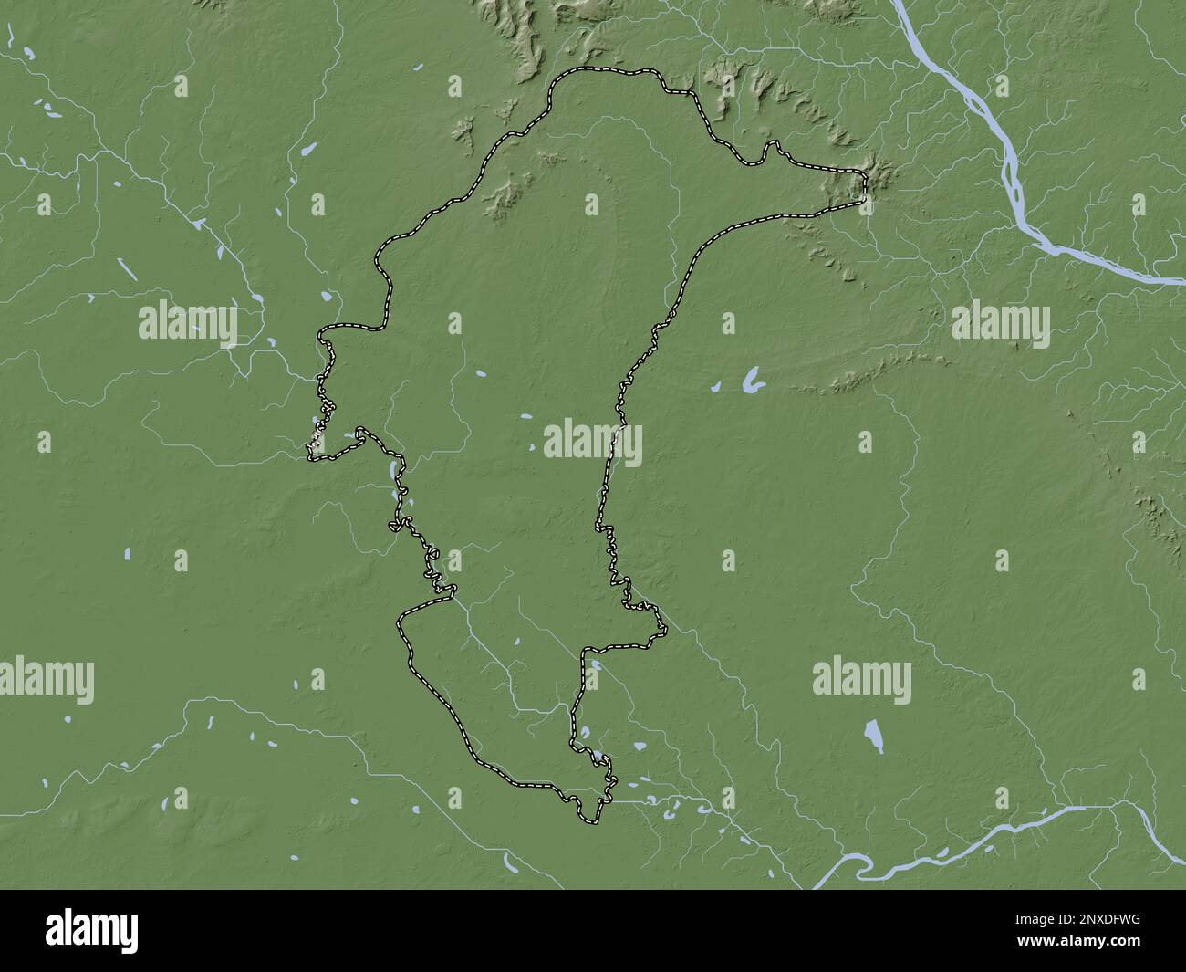 Yasothon, province of Thailand. Elevation map colored in wiki style ...