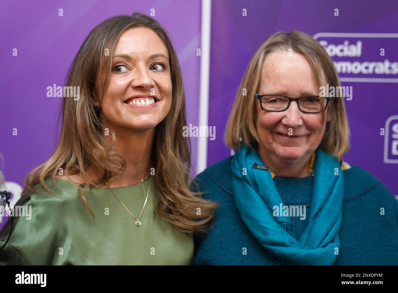TD Holly Cairns (left) with her mother Madeline McKeever after giving a ...