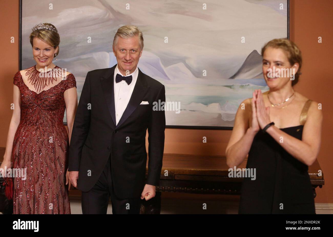 Governor-General Julie Payette, right, shares a greeting as she poses for photographs with King ...