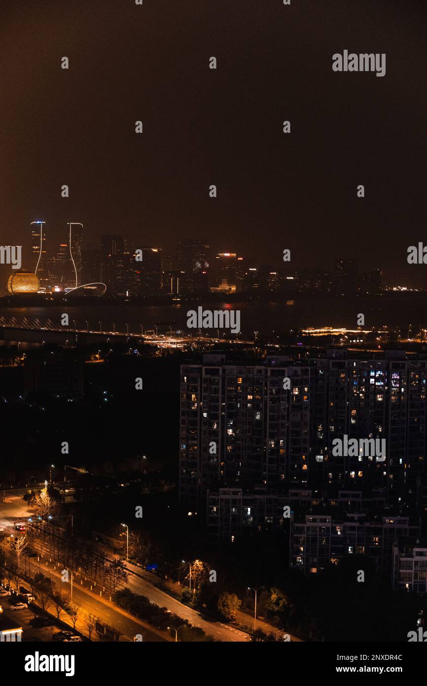 Beautiful night view of Hangzhou Stock Photo - Alamy