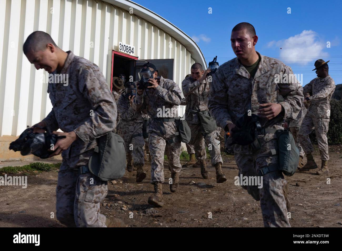 U.S. Marine Corps recruits with Delta Company, 1st Recruit Training ...