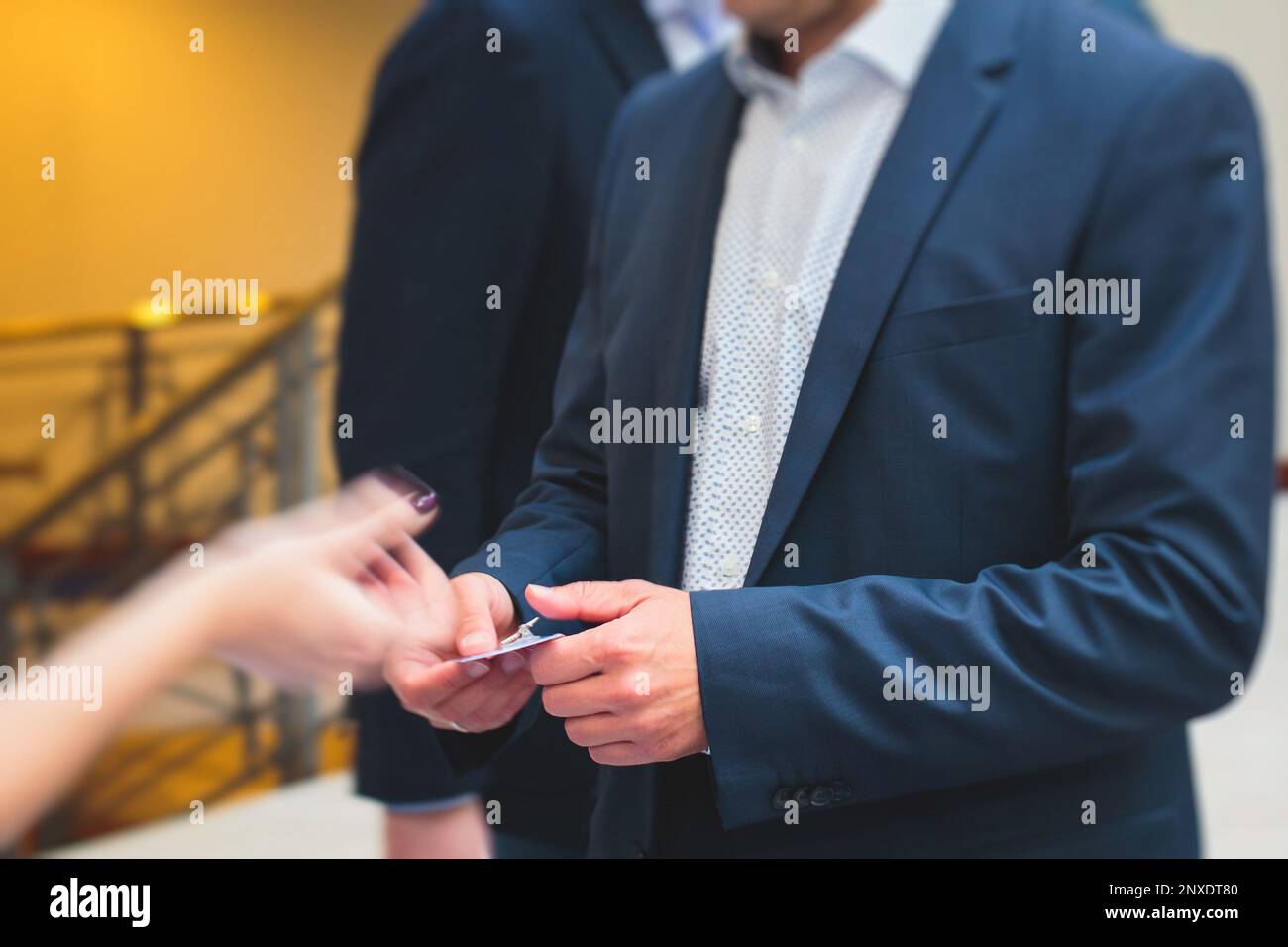 Process of checking in on a conference congress forum event ...